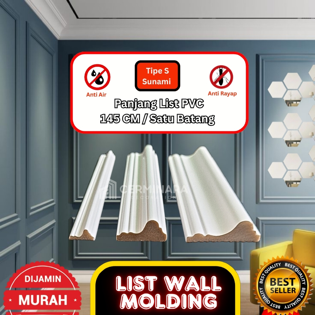 Jual Lis Profil PVC Dinding Per Meter Per Batang | Shopee Indonesia