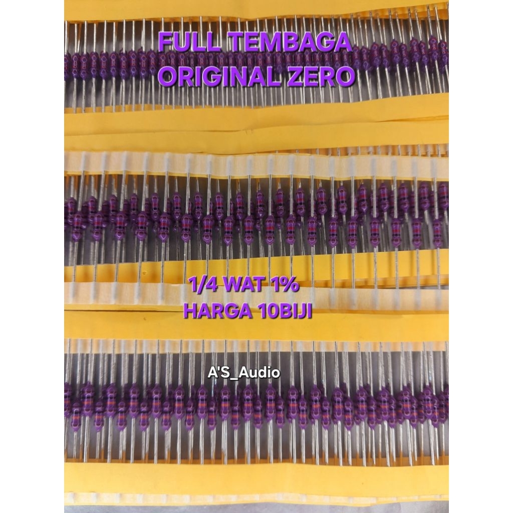 Jual RESISTOR 180 OHM 1/4 WAT 1% ORIGINAL ZERO FULL TEMBAGA RESISTOR UNGU.10BIJI | Shopee Indonesia