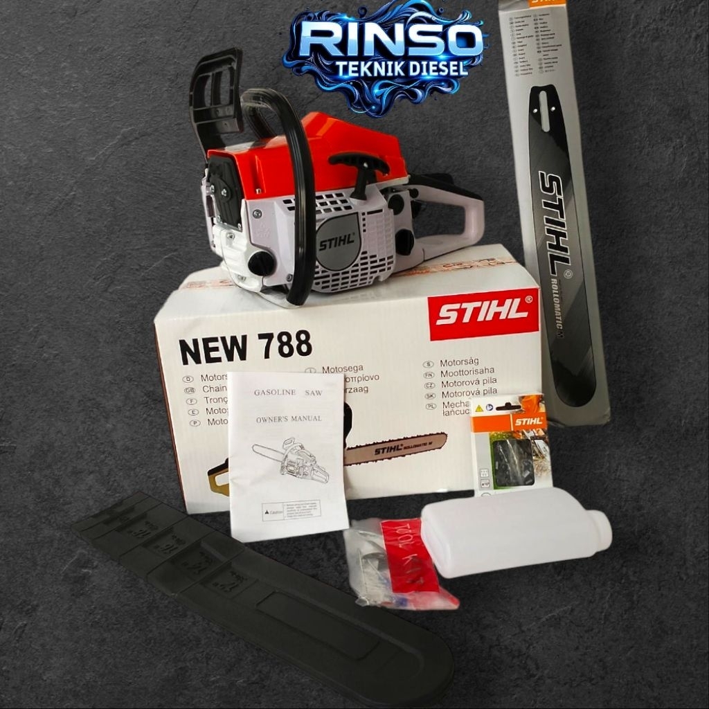 Jual ORIGINAL MESIN CHAINSAW / SENSO ASLI STIHL MS788 KOMPLIT BAR 22 INCH" DAN RANTAI | Shopee ...