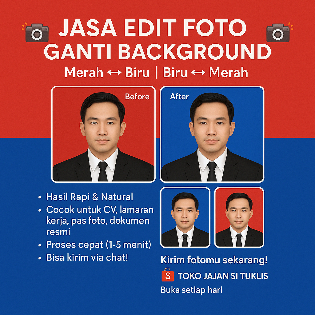 Jual JASA EDIT FOTO GANTI BACKGROUND WARNA | Shopee Indonesia