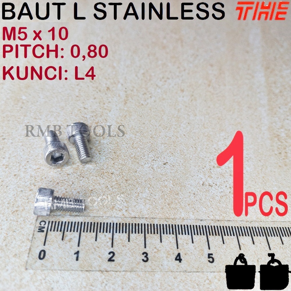Jual Baut L Cap Hex Socket M5x10 STAINLESS STEEL 304 A2-70 BLS M5 | Shopee Indonesia