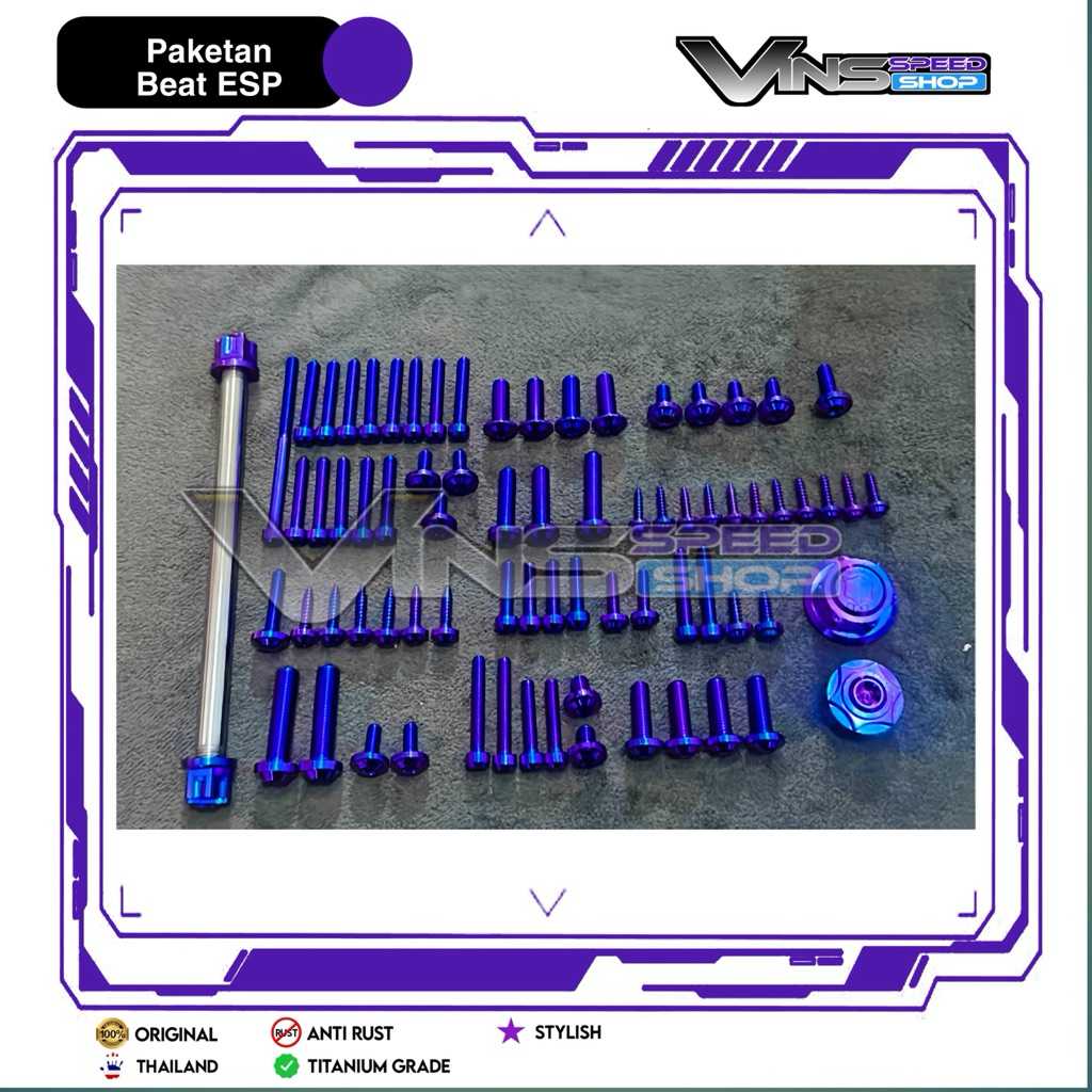 Jual Paket Baut Titanium GR5 Beat – Full Set Baut Variasi Motor Stylish ...