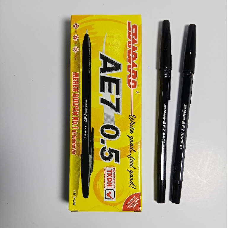 Jual Ballpoint, Bolpen, Pulpen Standard AE7 Hitam / Biru / Merah | Shopee Indonesia