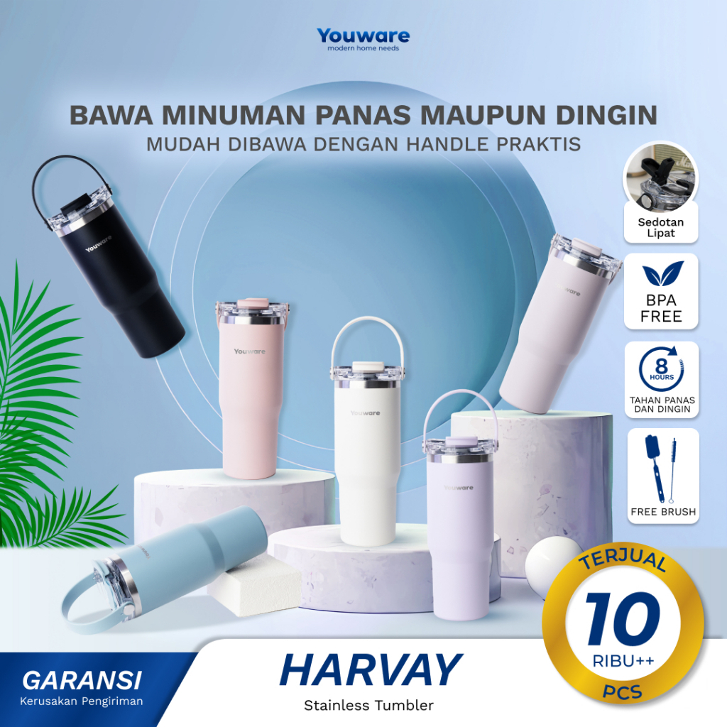 Jual Youware - Harvay Botol Minum Tumbler Stainless Steel 900ml Tahan ...