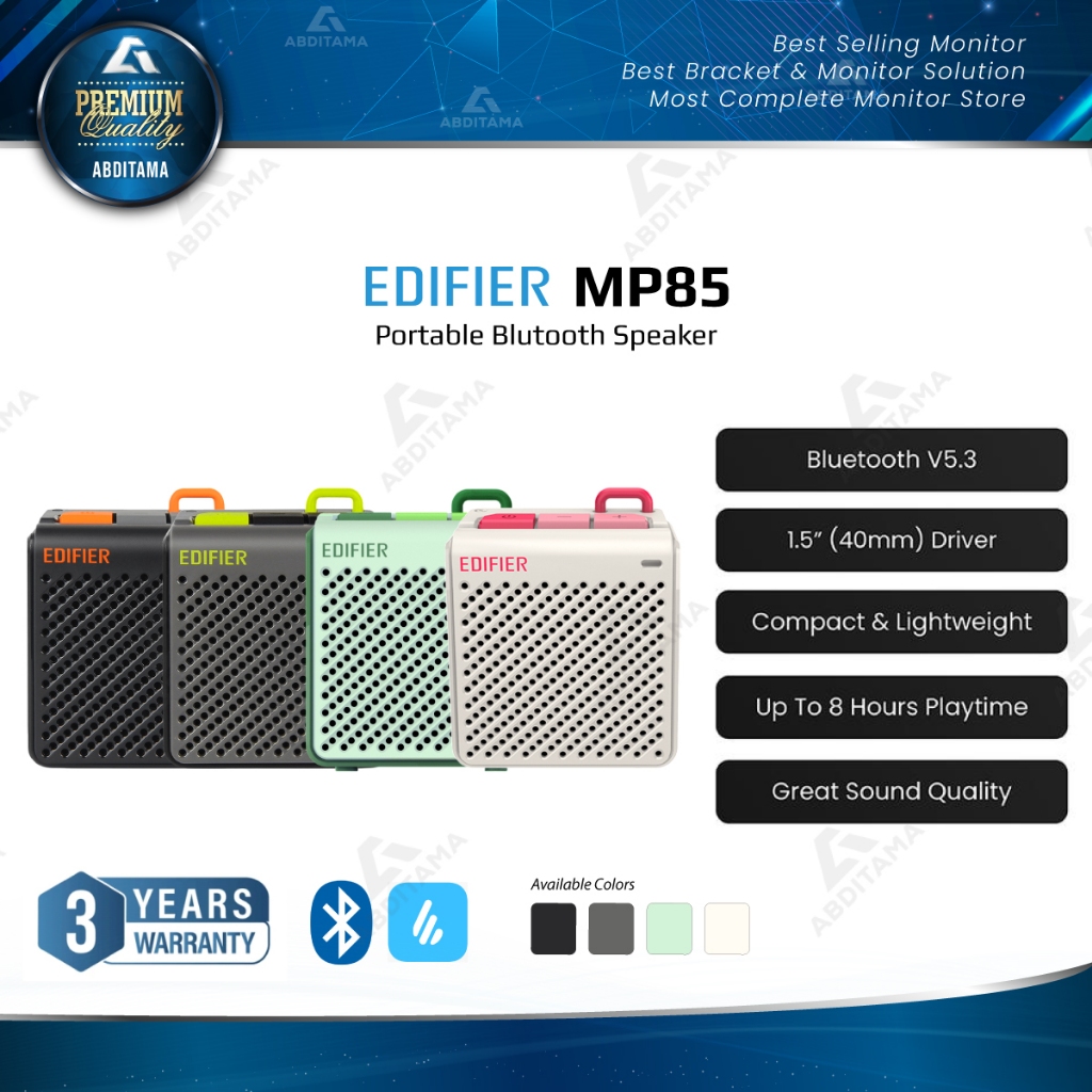 Jual Speaker Portable EDIFIER MP85 Portable Bluetooth Speaker Driver 1.5 inch 40mm Full-Range ...