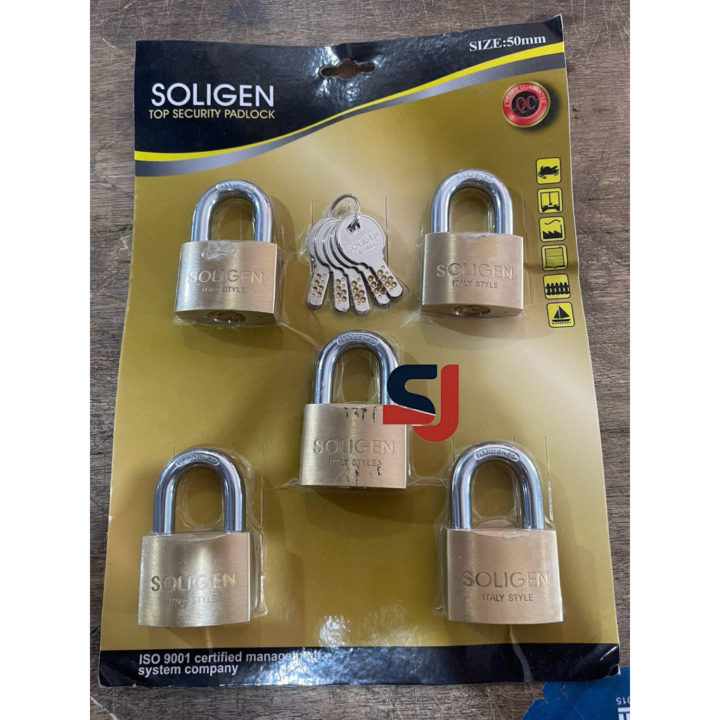 Jual gembok soligen set 50mm leher pendek 5 pcs | Shopee Indonesia