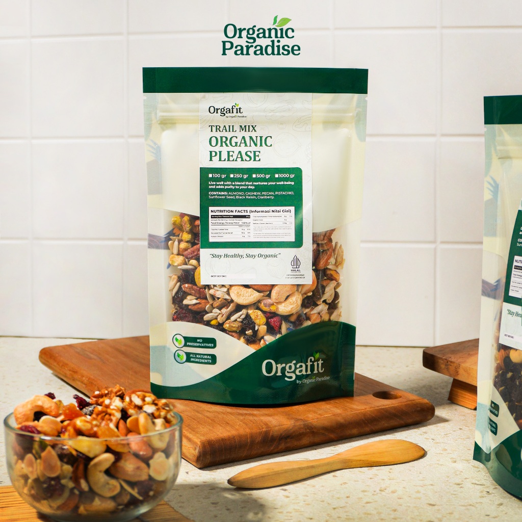 Jual Trail Mix Nut Organic Please 500 gram / Kacang Mix Nuts Organic ...