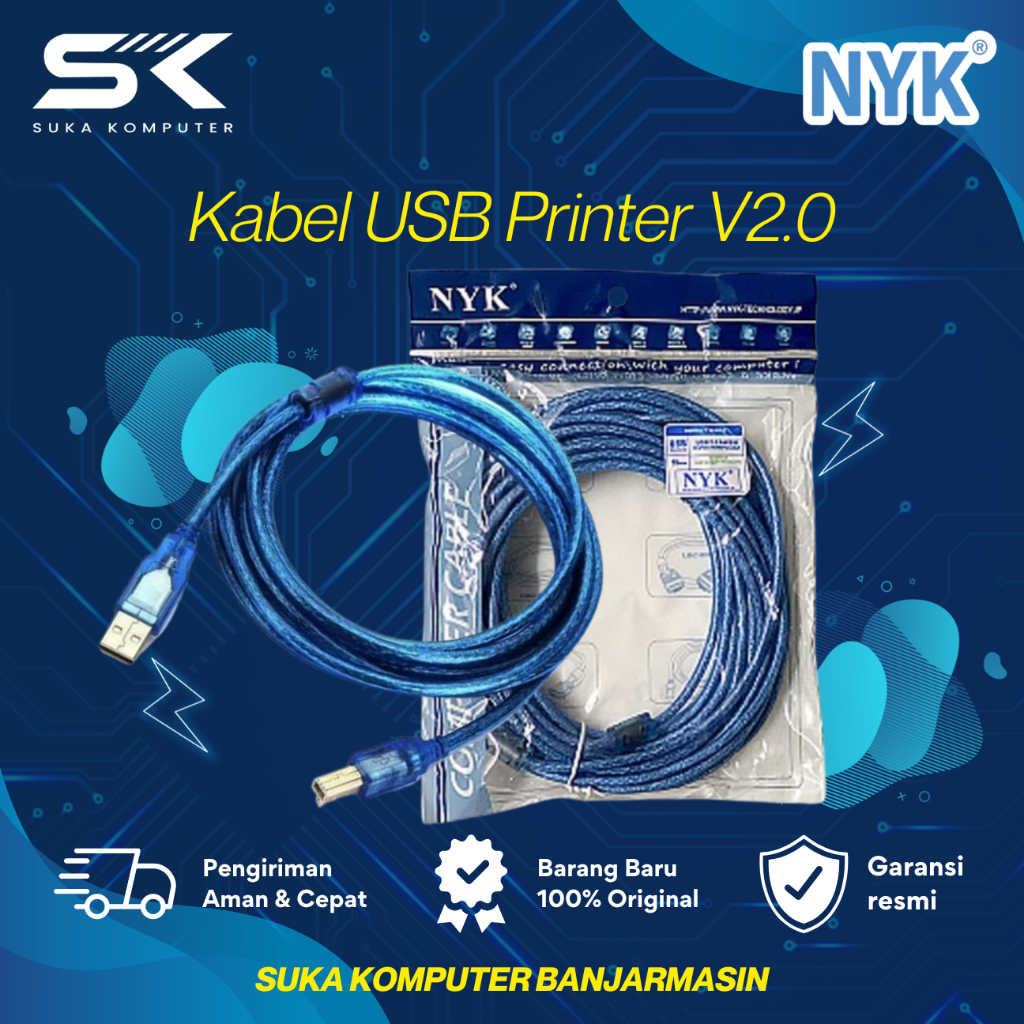 Jual Kabel USB Printer V2.0 NYK Kabel Printer | Shopee Indonesia