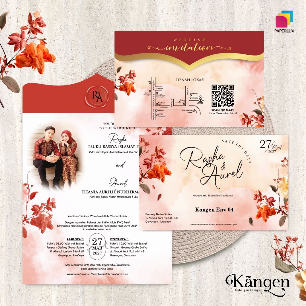 Jual UNDANGAN PERNIKAHAN SEMI AMPLOP KANGEN FULL COLOUR - UNDANGAN ...