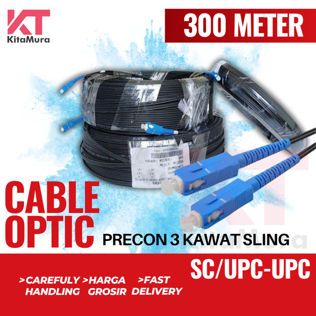 Jual Kabel Precon 50M, 75M,100M,150M, 200M,250M, 300M Fiber Optik 1 Core 3 Seling | Shopee Indonesia