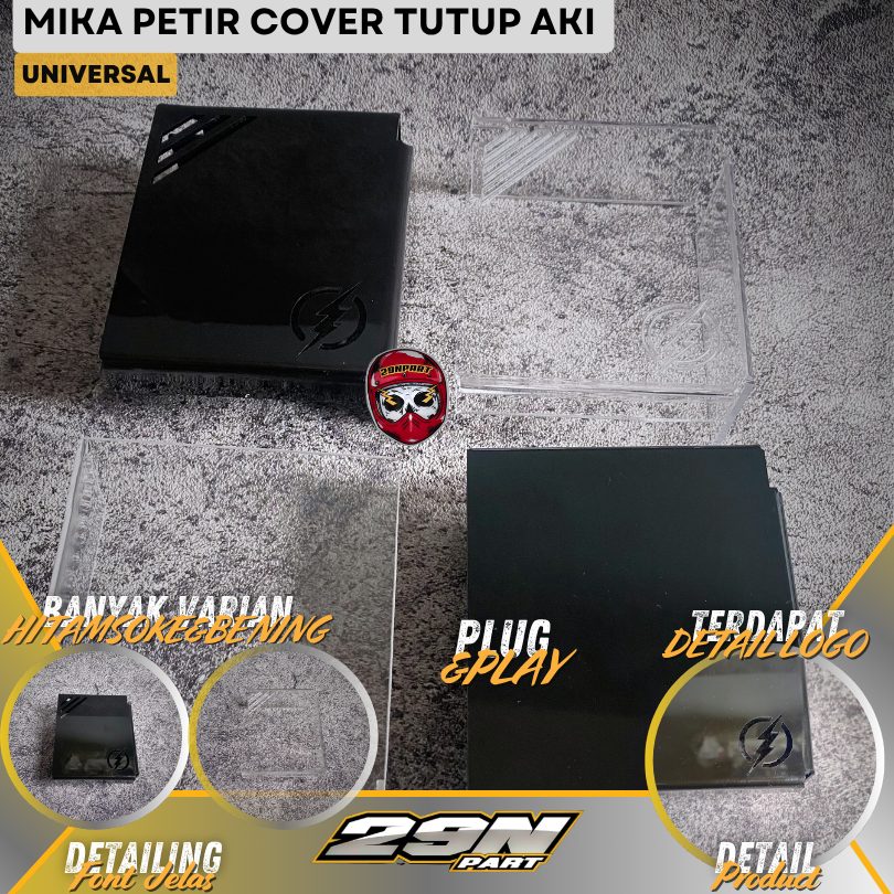Jual Mika Cover Tutup Aki Bening Dan Hitam Tebal Motor Yamaha RX KING ...