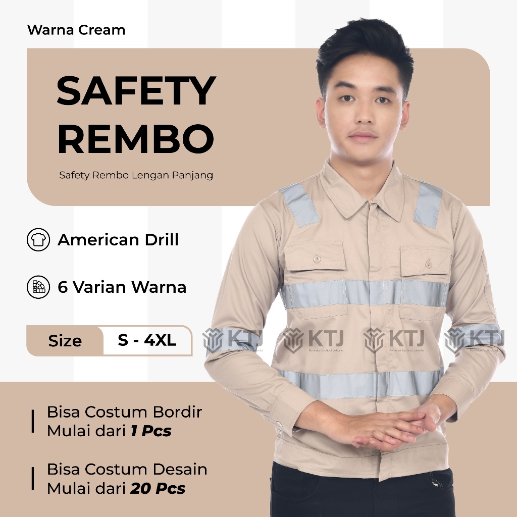 Jual Baju Kemeja Safety Rembo Seragam Wearpack Kerja Lapangan Proyek ...