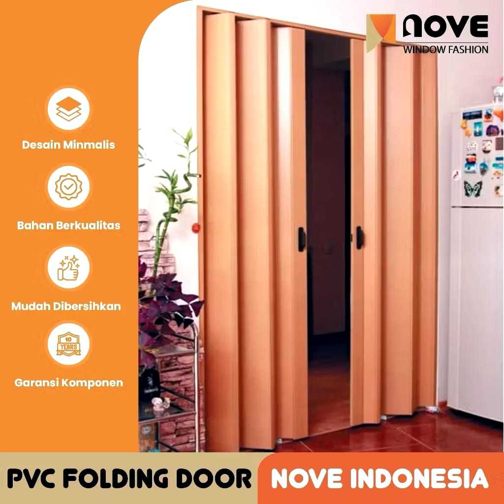 Jual JR DOOR - Nove Pvc Folding Door Motive Kayu - Ukuran Custom ...