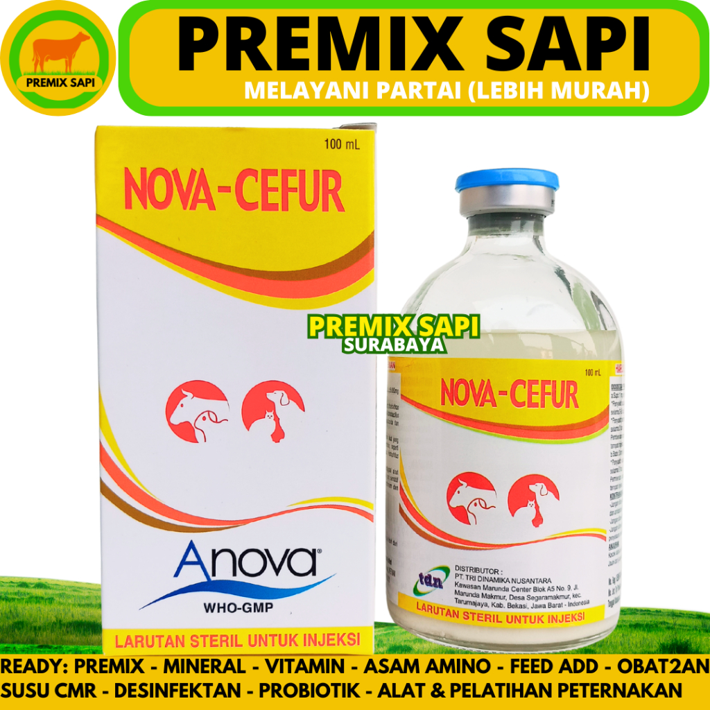 Jual NOVA CEFUR 100ML - Obat Hewan Spektrum Luas untuk Pernafasan Hewan ...