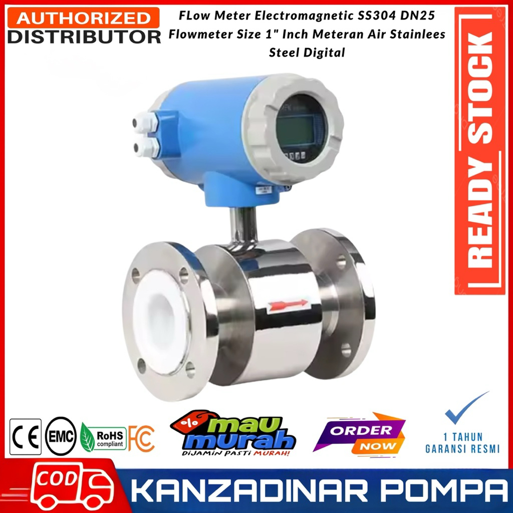 Jual FLow Meter Electromagnetic SS304 DN25 Flowmeter Size 1" Inch ...