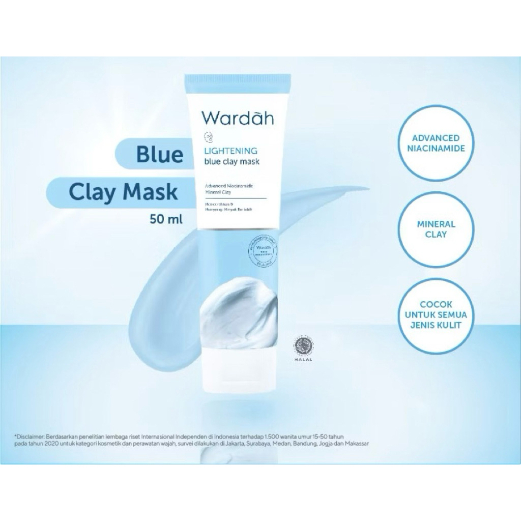 Jual WARDAH Lightening Blue Clay Mask 50g | Shopee Indonesia