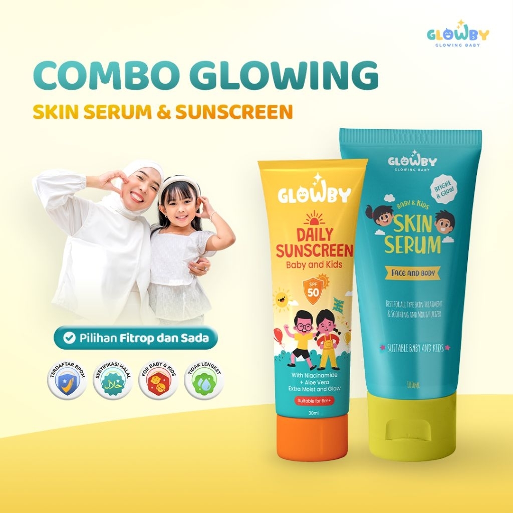 Jual (Glowby) Combo Glowing Daily Sunscreen 30 ml dan Skin Serum Lotion ...