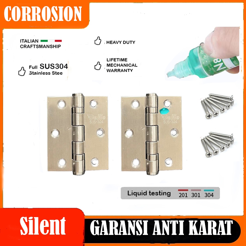 Jual Engsel Jendela/Engsel Tebal /Stainless Steel 304 DELILE 3x2.5x2 MM ...