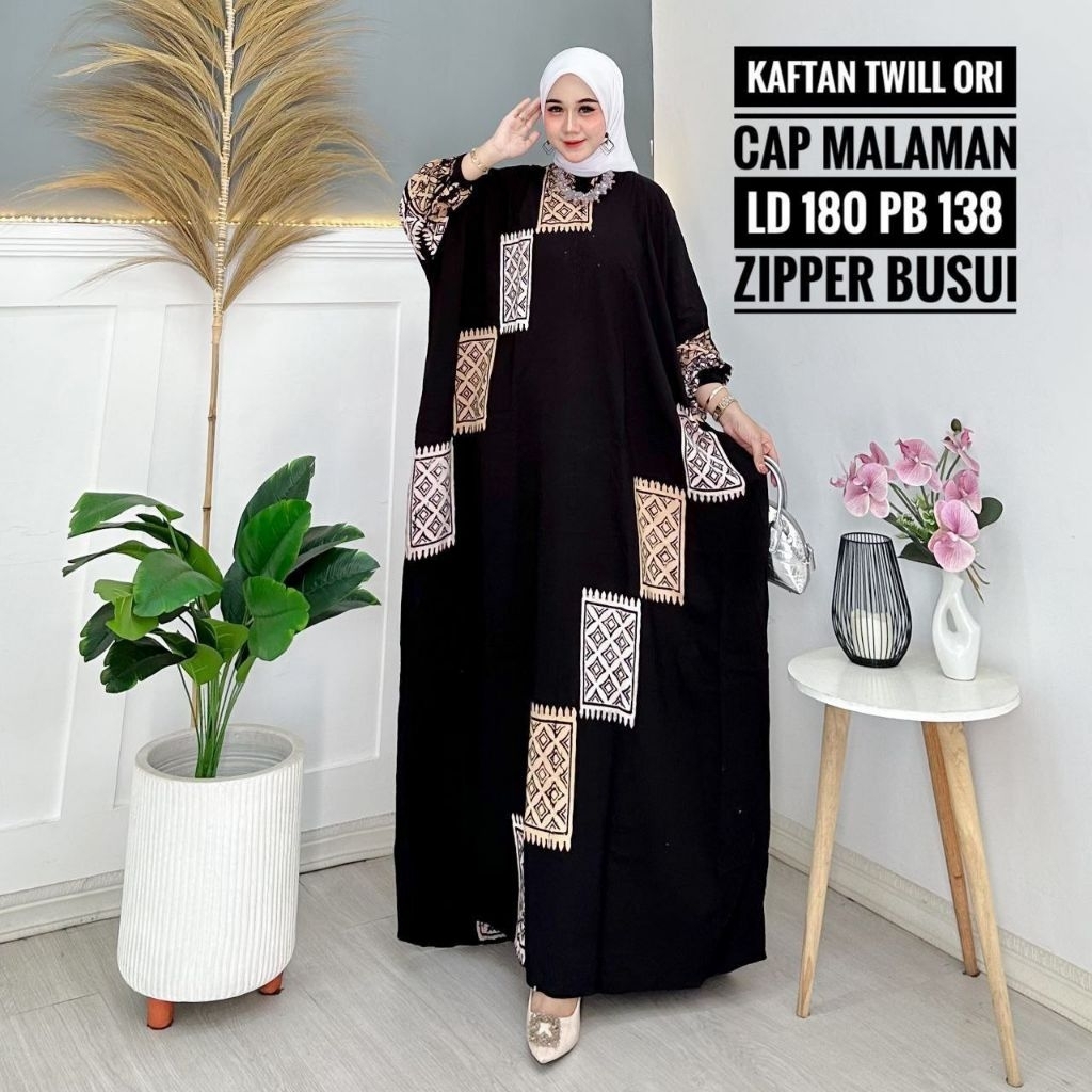 Jual Aktsara Batik - Kaftan Wanita Kaftan Dress Modern Hijab Kaftan Cap ...