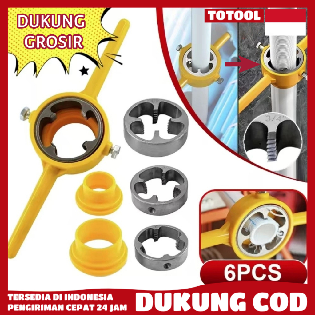 Jual Per Set 6 Pcs Cetakan Ulir Pipa PVC Selongsong Pipa Air Berulir ...