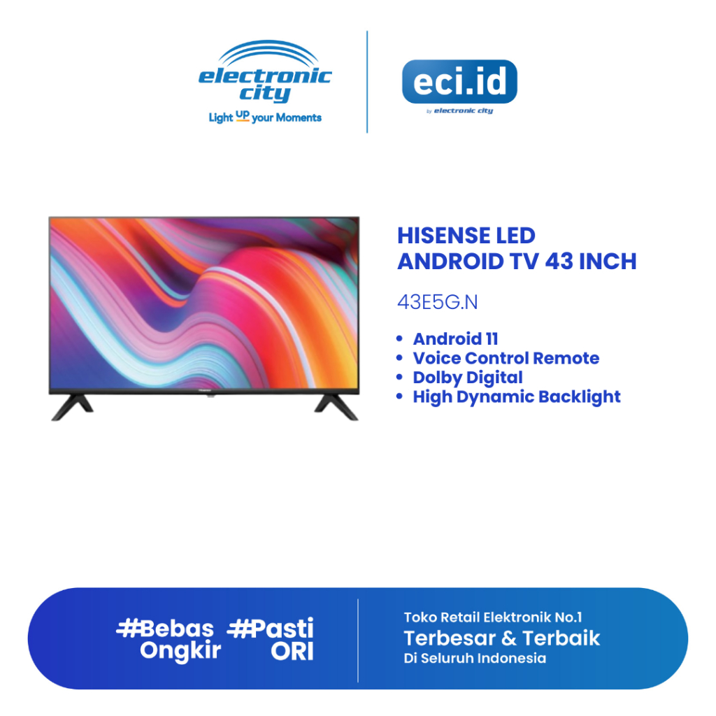 Jual Hisense 43 Inch LED Android TV - 43E5G.N | Shopee Indonesia