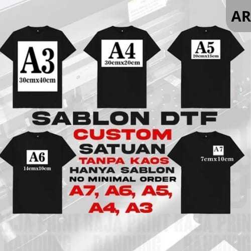 Jual Sablon Setrika Print DTF Meteran 1 Hari Selesai A5 A4 A3 A2 Siap Press 1 Meter Ukuran 58cm ...