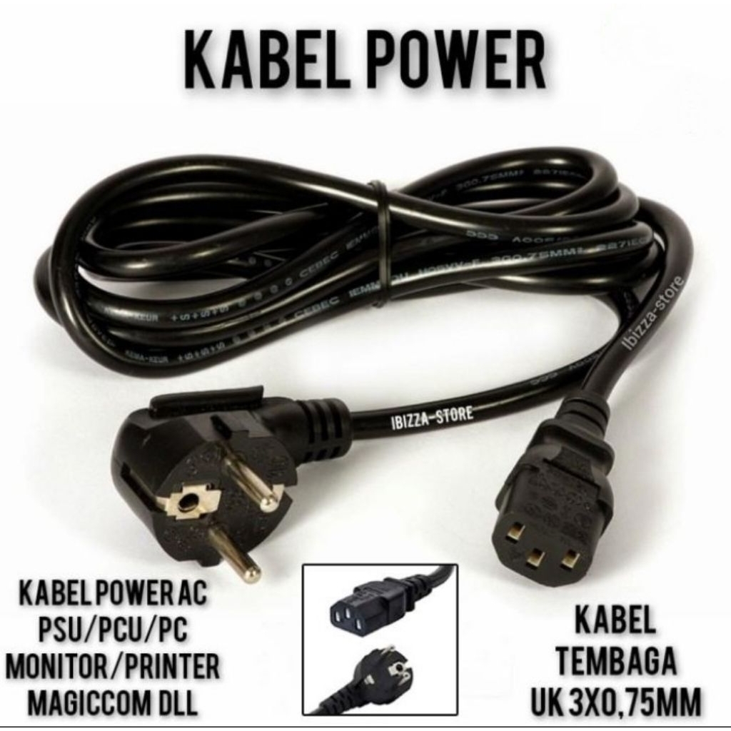 Jual kabel jack power kabel panci listrik magicom cpu ps dll | Shopee ...