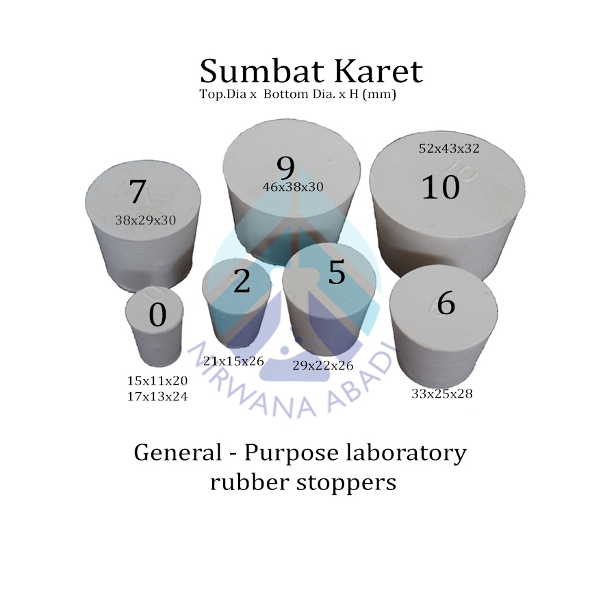 Jual Sumbat Karet Putih, Sumbat Labu, Sumbat Tabung Reaksi No.8-14 ...