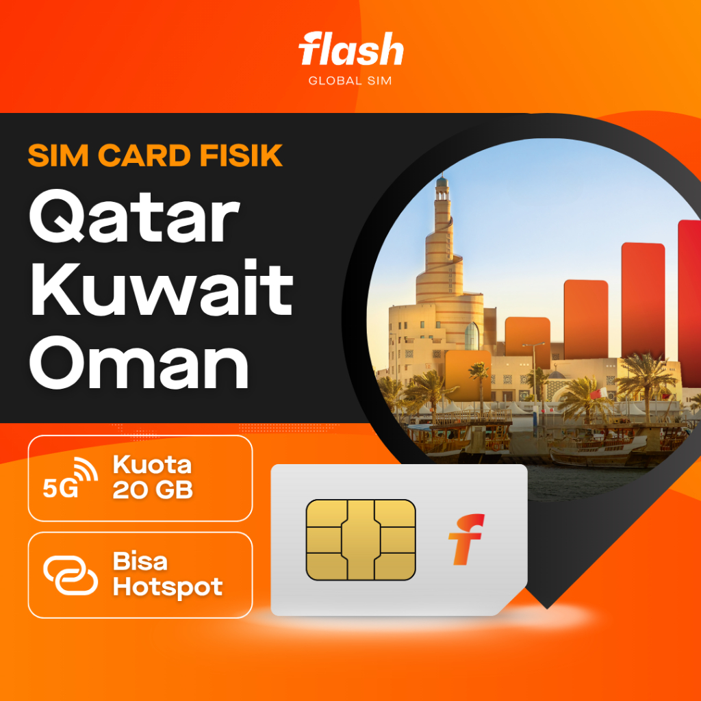Jual SIM Card Qatar, Kuwait & Oman Big Quota Flash Global SIM (Simcard ...