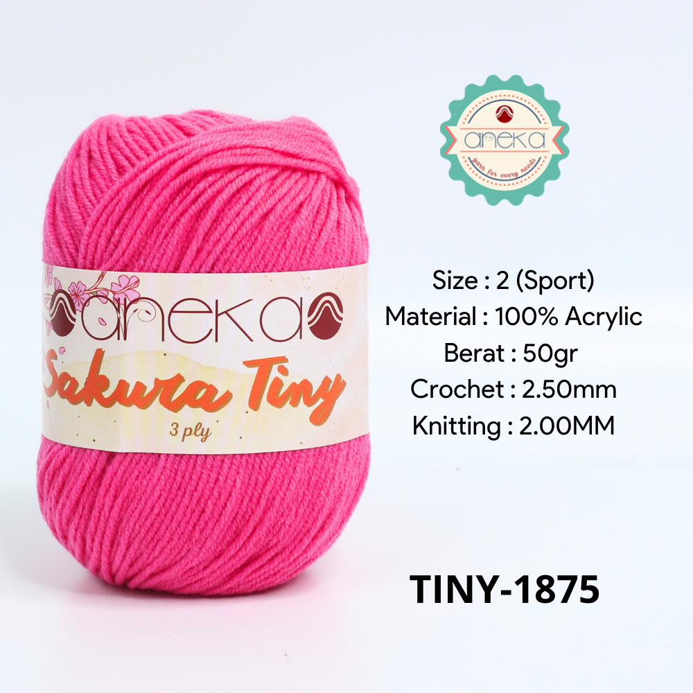 Jual ANEKA - Benang Rajut Sakura Tiny 3 Ply / Milk Cotton / Katun Susu - 1875 | Shopee Indonesia