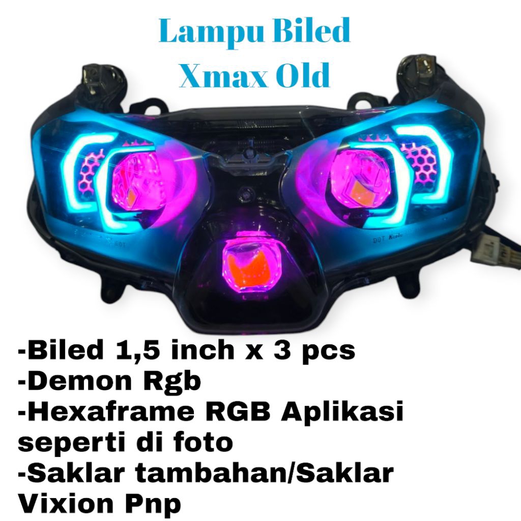 Jual LAMPU BILED XMAX OLD CUSTOM LAMPU TERANG REFLEKTOR HEADLAMP XMAX ...