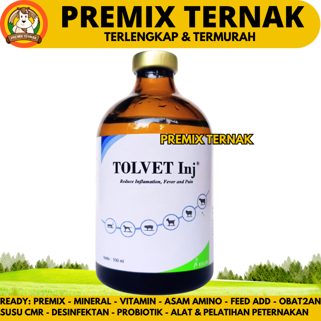 Jual TOLVET INJ 100 ML - Anti radang Anti Inflamasi Hewan Pereda Nyeri ...