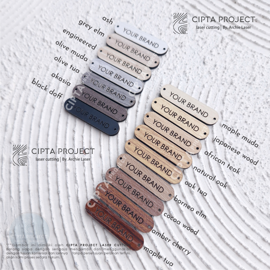 Jual [TERMURAH] Label Hijab Kayu / Label Produk / Bahan Kayu / Label ...
