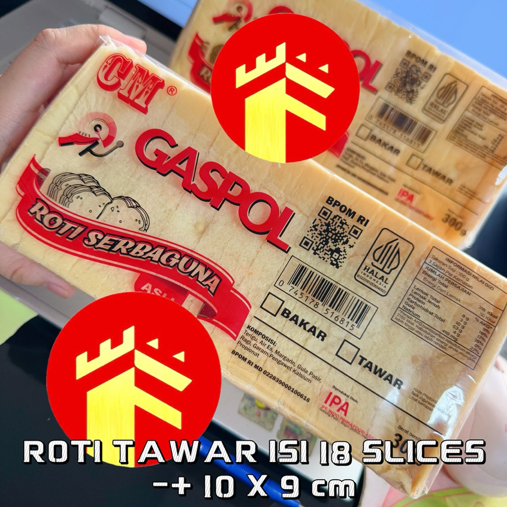 Jual GASPOL ROTI TAWAR 300 GR ISI 18 IRIS ROTI TAWAR 18 SLICES ROTI ...