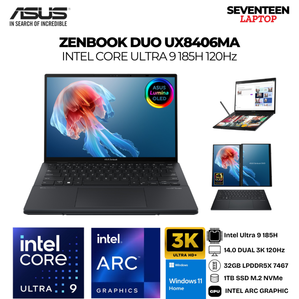 Jual Asus Zenbook Duo Oled UX8406MA Touch Intel Core Ultra 9 185H 32GB ...