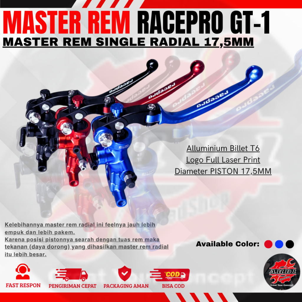 Jual Master REM Racepro GT-1 Brake Pump 17,5mm Master Rem Racepro ...
