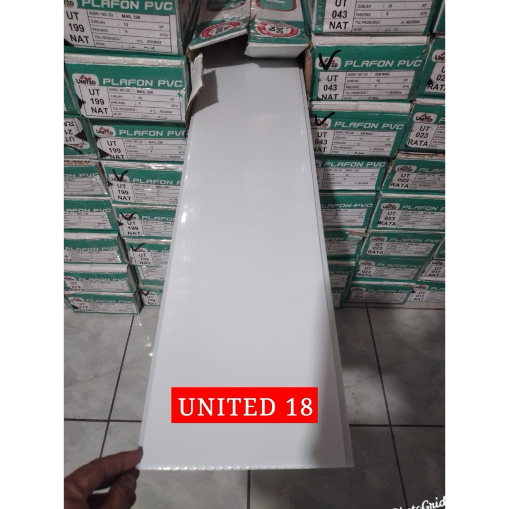 Jual Plafon PVC Lebar 20cm tebal 8mm Motif putih polos dan motif kayau ...