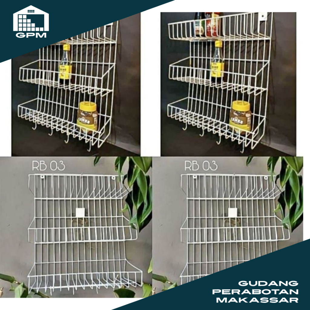 Jual Rak Bumbu Gantung Besi Anti Karat 3 Susun | Shopee Indonesia