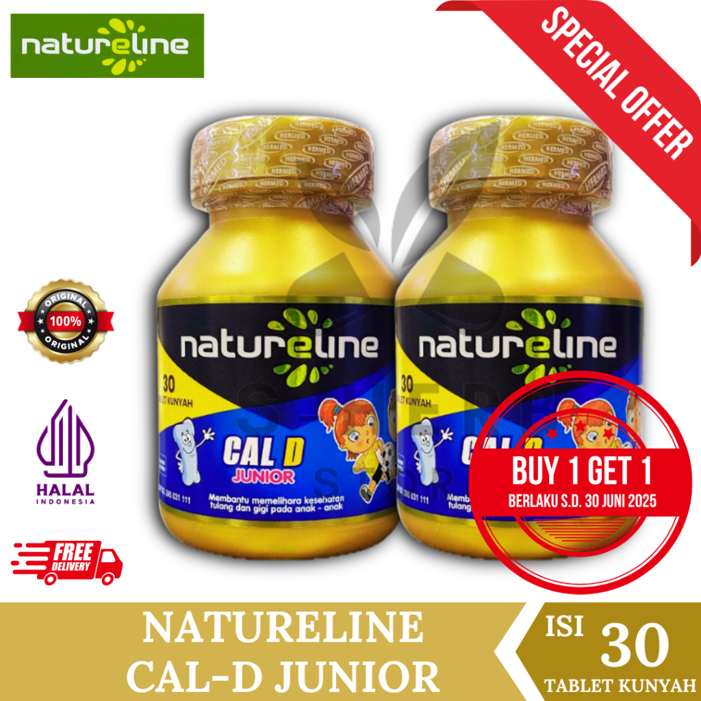 Jual NATURELINE CAL-D JUNIOR - ISI 30 TABLET KUNYAH - VITAMIN TULANG ...