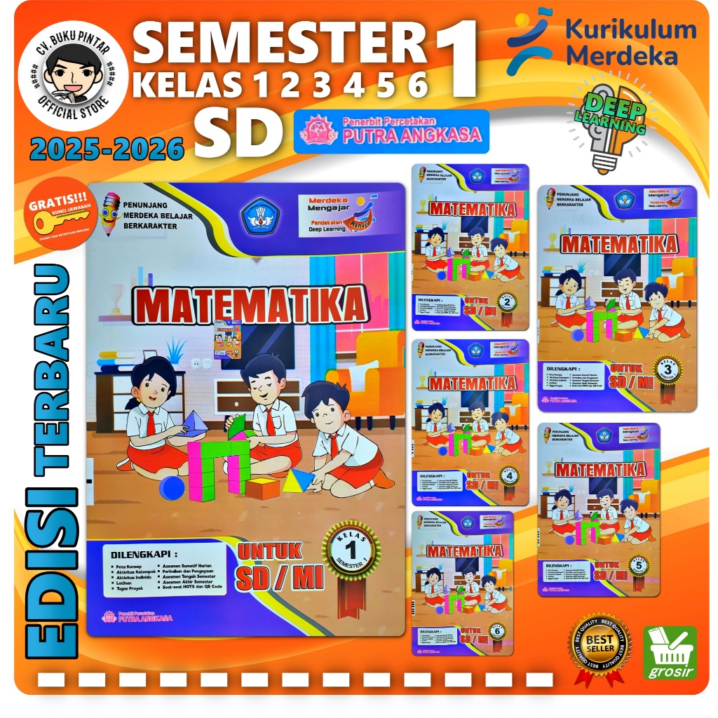 Jual LKS MATEMATIKA SD/ MI KELAS 1 2 3 4 5 6 1-6 SEMESTER 1 & 2 2025 ...