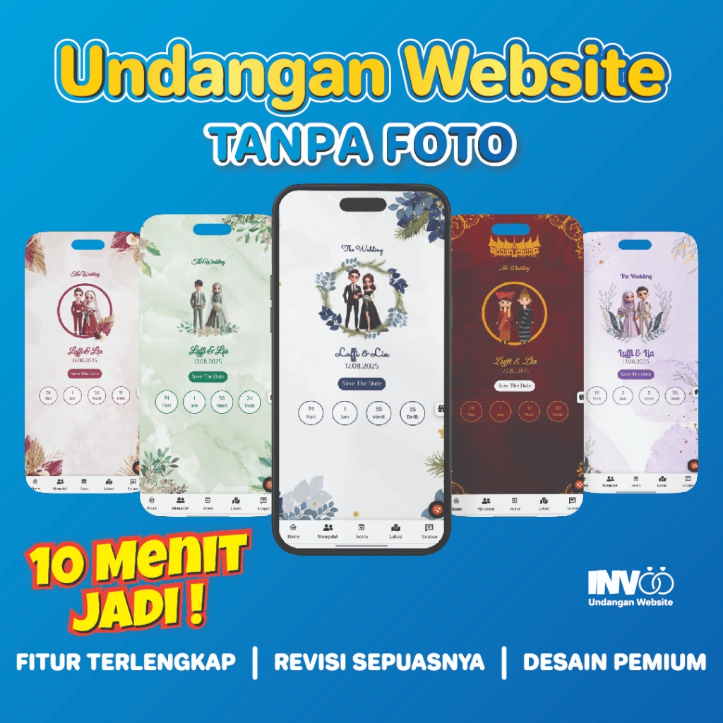 Jual Undangan Digital Website Pernikahan | Syari, Tanpa Foto, Murah ...