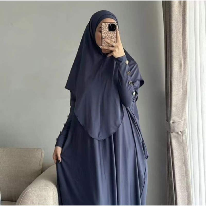 Jual Keiyra Abaya Set Hijab Gamis Syari Terbaru Bahan Jersey Premium Umroh Abaya Daily Busui ...