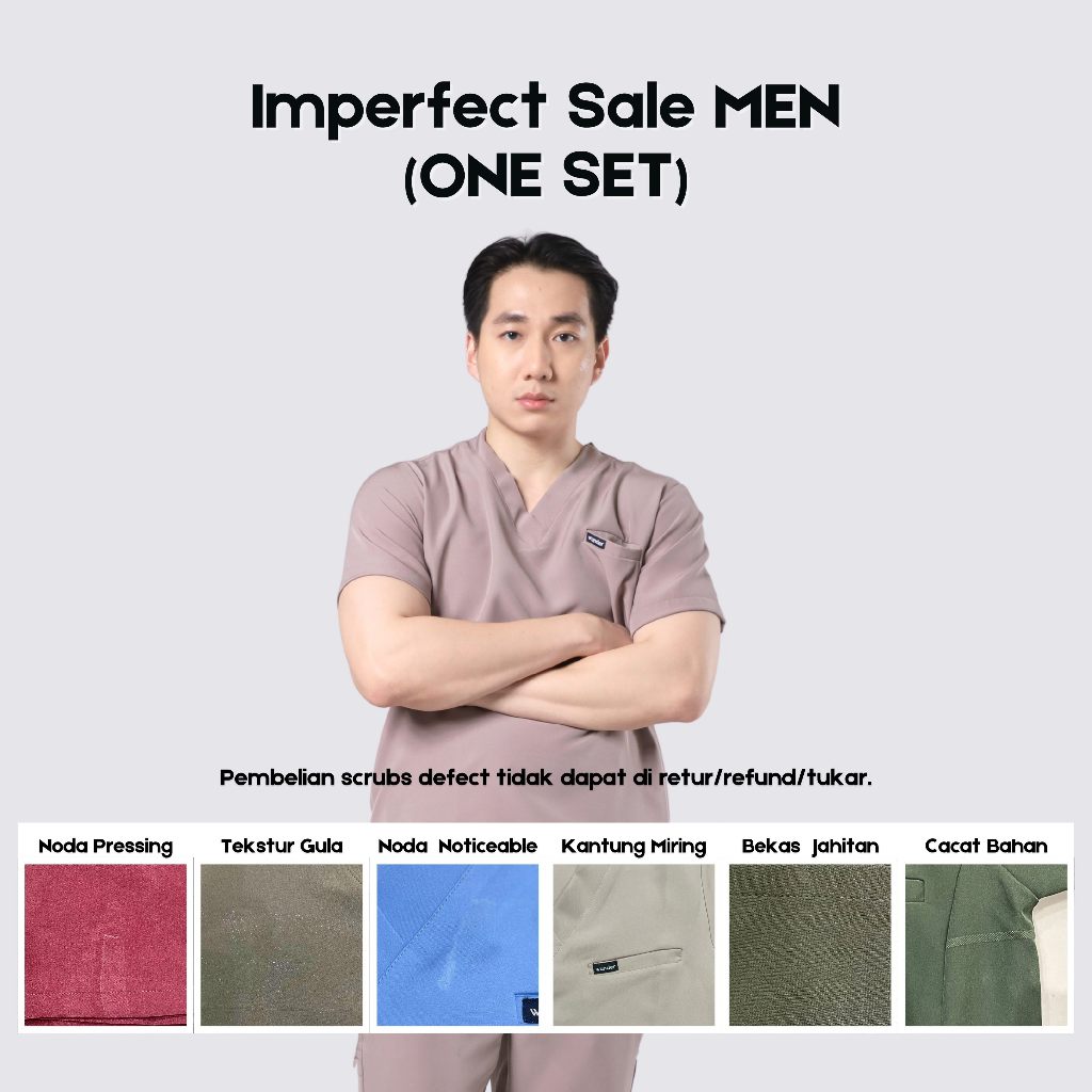 Jual Imperfect Sale MEN (ONE SET) Wunder Scrubs - Baju jaga/Baju OK ...