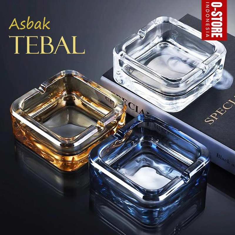 Jual Asbak Kaca Kristal Tebal Asbak Aesthetic Tempat Penyimpanan Abu ...