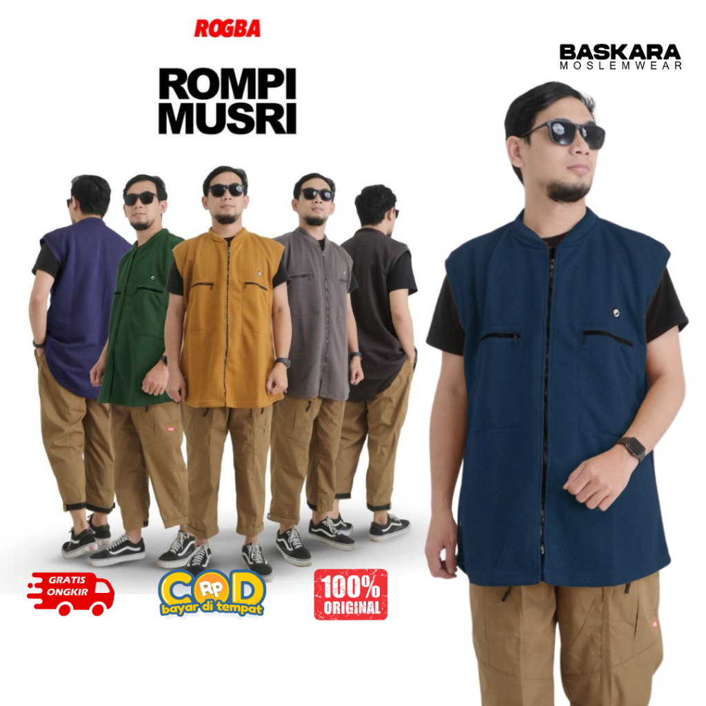 Jual Rompi Musri Rogba Muslim Riders Outer Pria Muslim | Shopee Indonesia