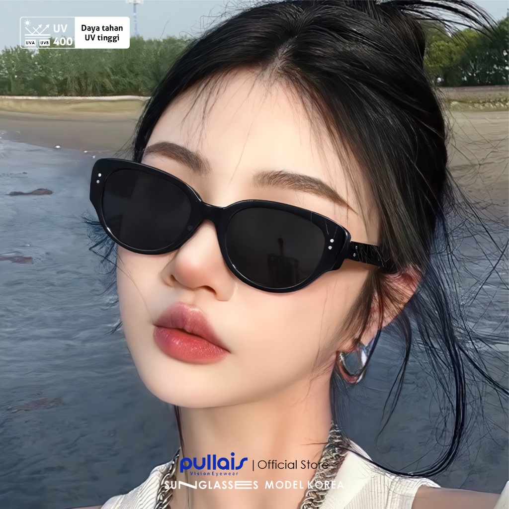 Jual Pullais Eyewear Kacamata Hitam Cat Eye Sunglasess Bahan TR90 ...
