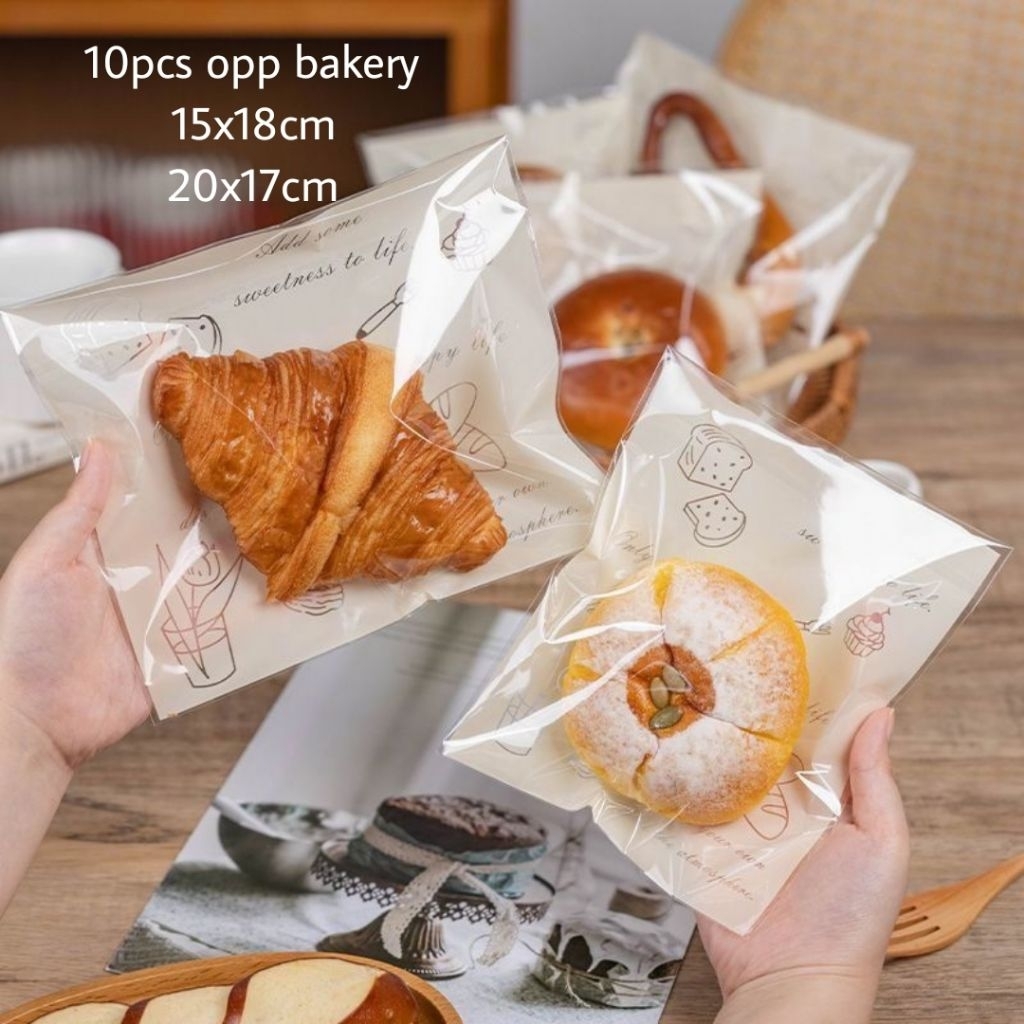 Jual 10pcs Plastik roti bakpao donat motif dan polos lucu| kemasan roti ...