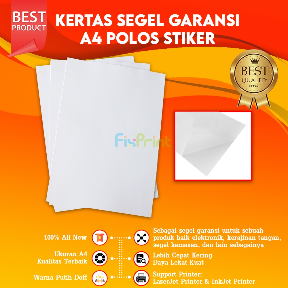 Jual Kertas Stiker Segel Garansi A4 Pecah Telur Warranty Paper Sticker ...