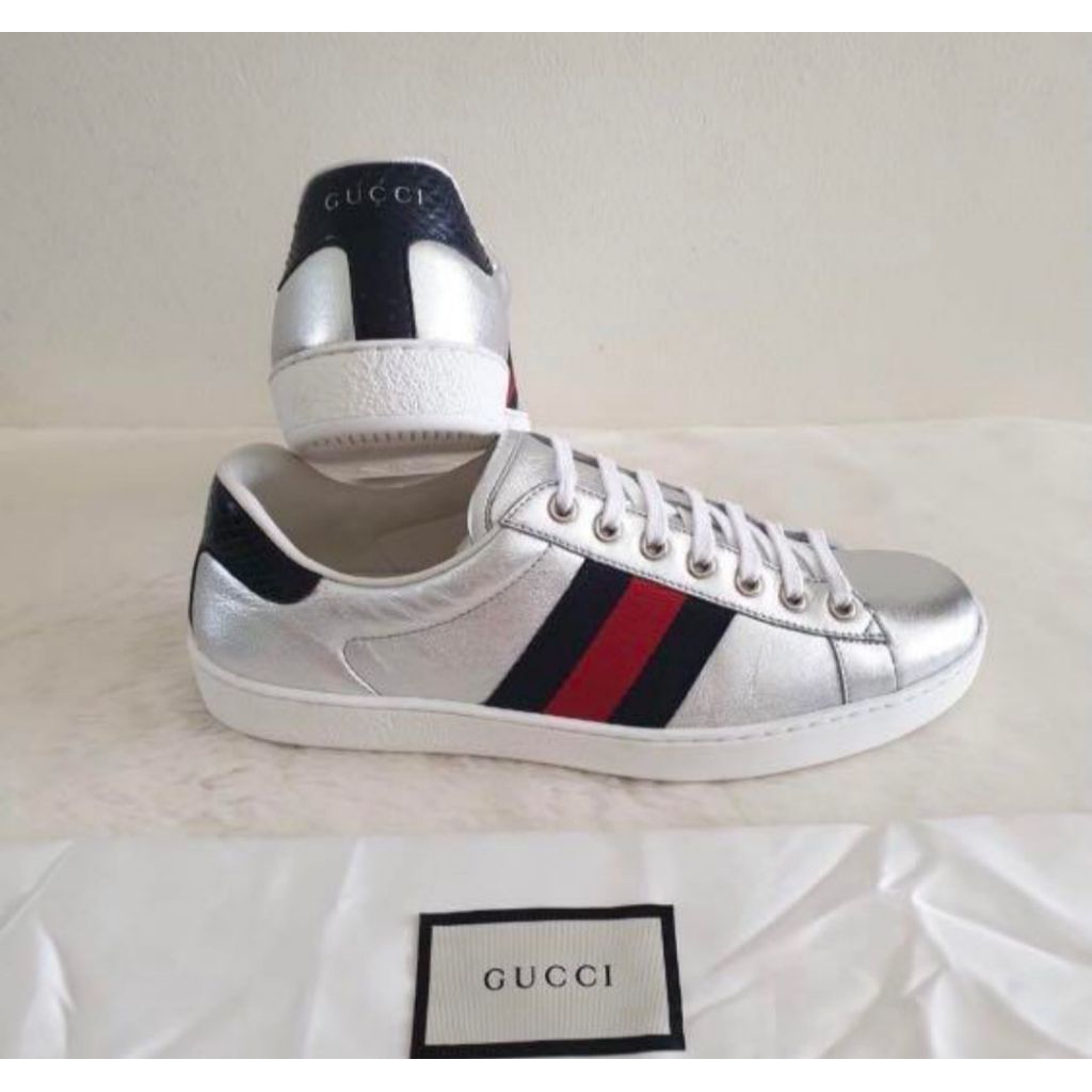 Jual sepatu pria Gucci Ace sankers original size 42 second | Shopee ...