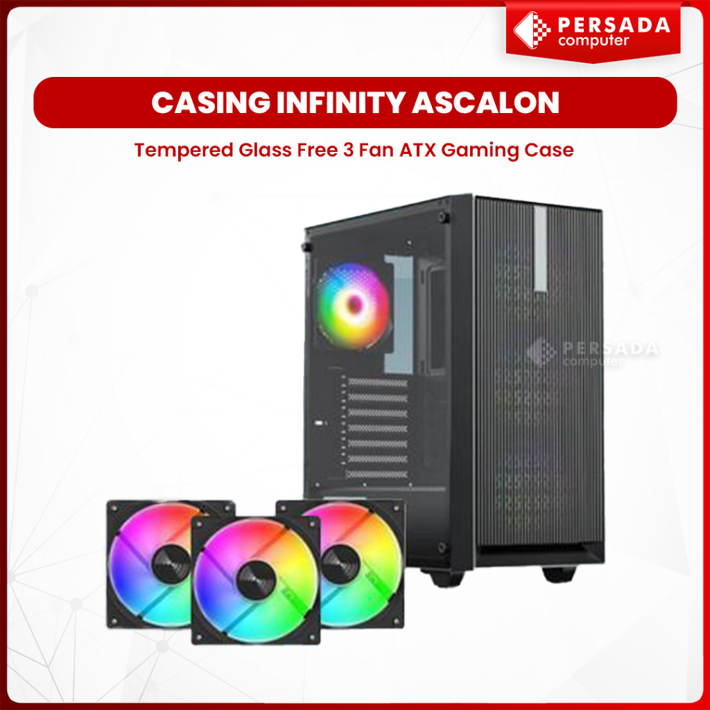 Jual CASING INFINITY ASCALON Tempered Glass Free 3 Fan ATX Gaming Case ...